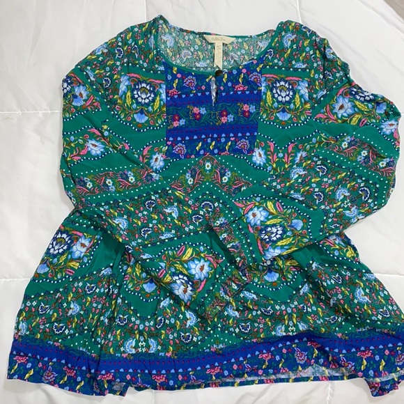 Matilda Jane | Tops | Matilda Jane Green Floral Peasant Top | Poshmark